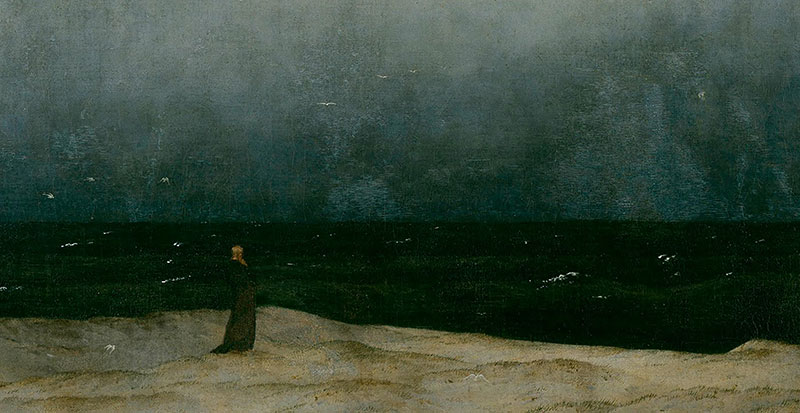 Mönch am Meer Romantik Wolken Strand Nebel LW Caspar David Friedrich A2 ... Mönch am Meer Romantik Wolken Strand Nebel LW Caspar David Friedrich A2 ...