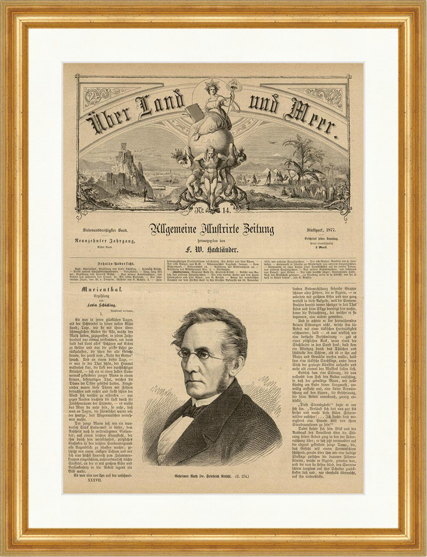 Geheimer Rath. Dr. Friedrich Ritschl Holzstich Politik Leipzig ...