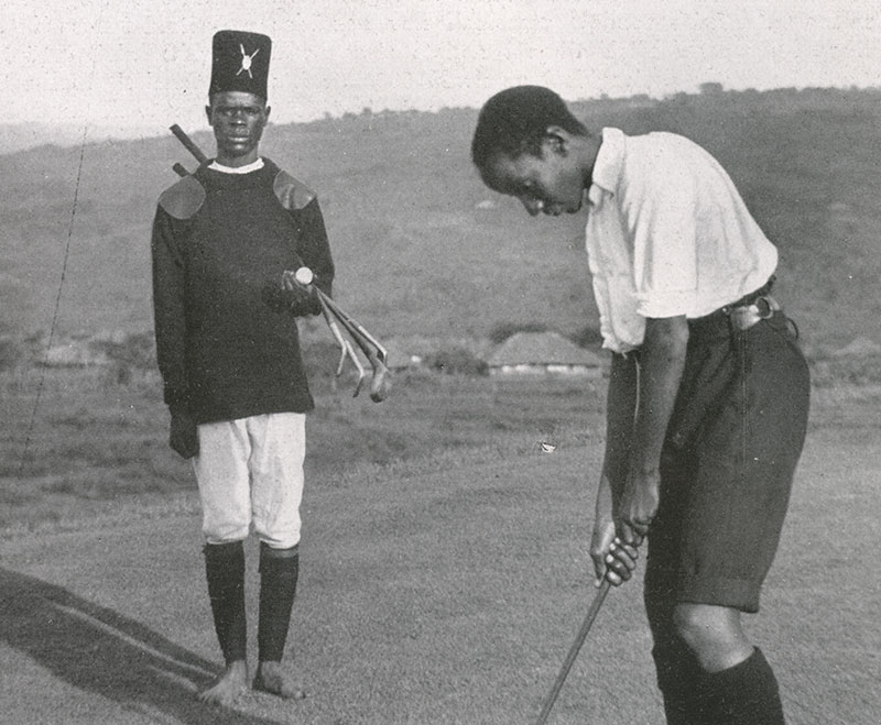 König Daudi Chwa von Uganda beim Golfspiel Sport Adel Schwarzer F ...