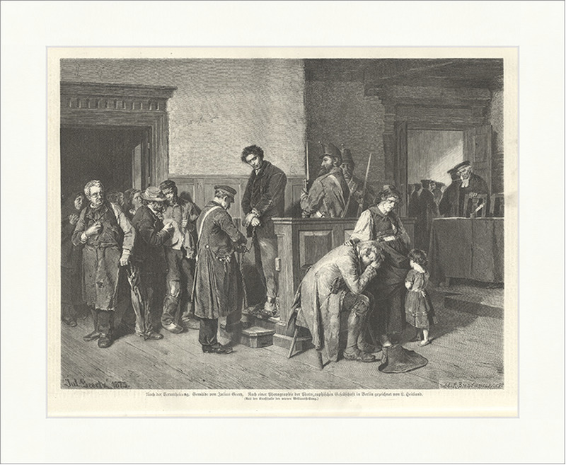 Nach der Verurtheilung Julius Geertz Heitland Gericht Wärter Faksimile ...